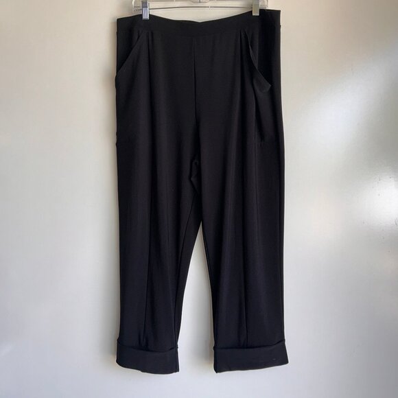 Sympli | Pants & Jumpsuits | Sympli Black Pullon Cropped Cuffed Jersey Knit Pants Size 8euc ...